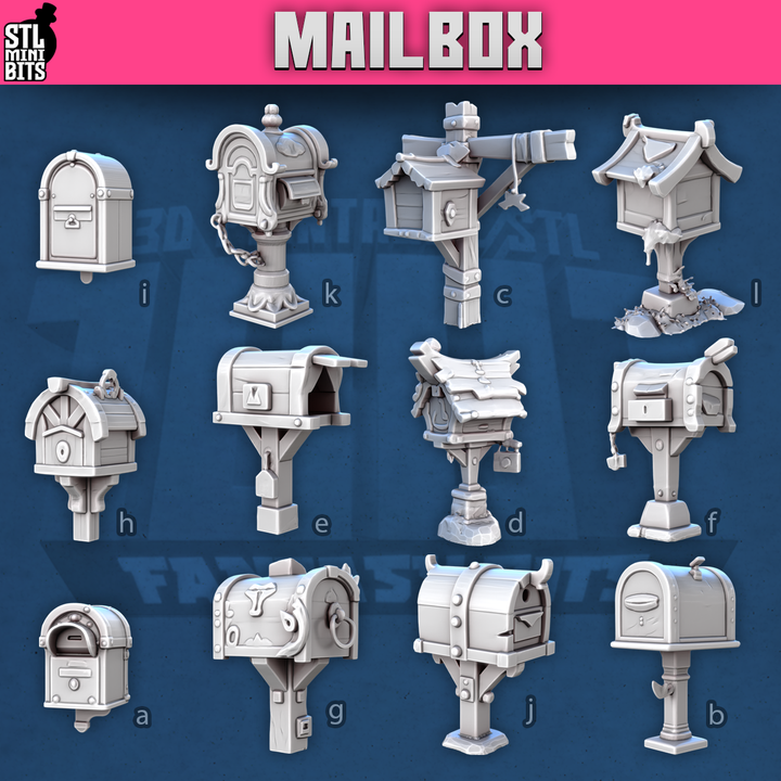 3D Printable 1001 - Mailbox by STL Mini Bits