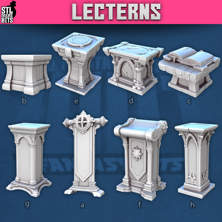 3D Printable 1001 Fantasy Bits - Lectern by STL Mini Bits