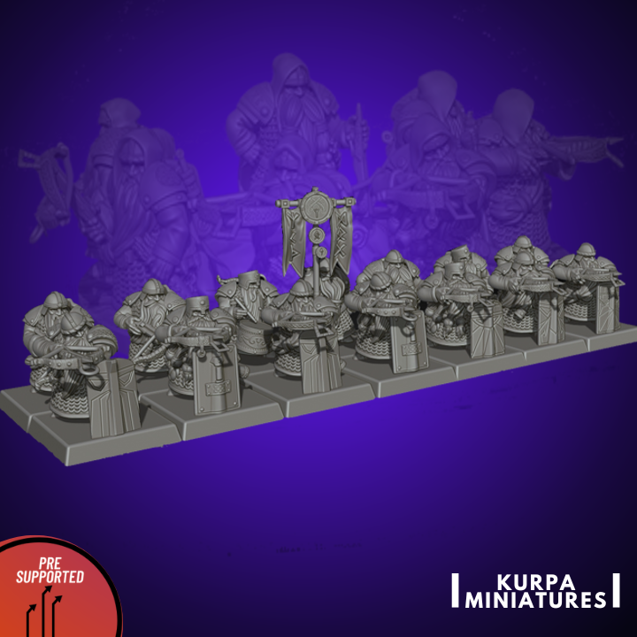 3D Printable Dwarf crossbow and ranger unit by Kurpa Miniatures