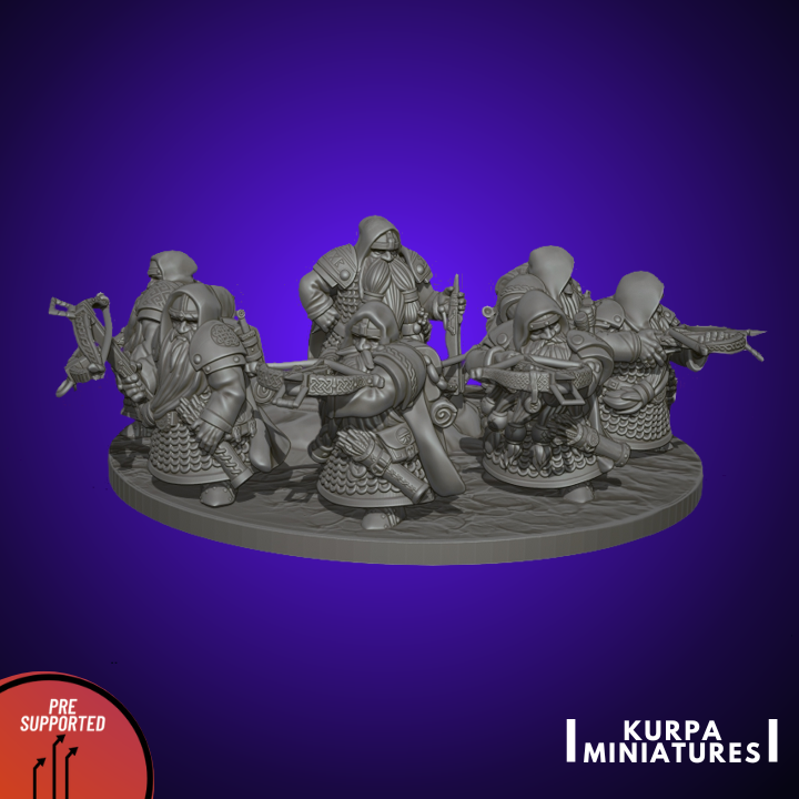 3D Printable Dwarf crossbow and ranger unit by Kurpa Miniatures