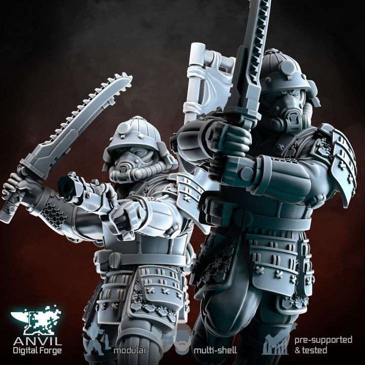 3D Printable Samurai - Historic Medieval & Dieselpunk - Modular ...