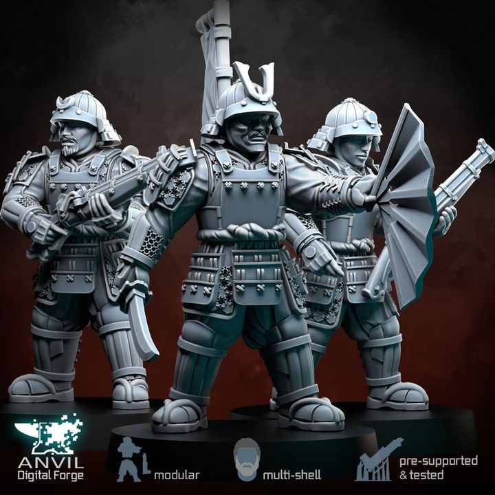 3D Printable Samurai - Historic Medieval & Dieselpunk - Modular ...