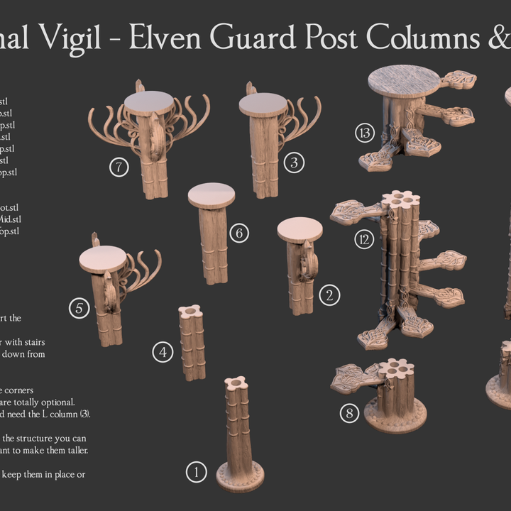 3D Printable Elven Guard Post Objects & Props by Making Tlon