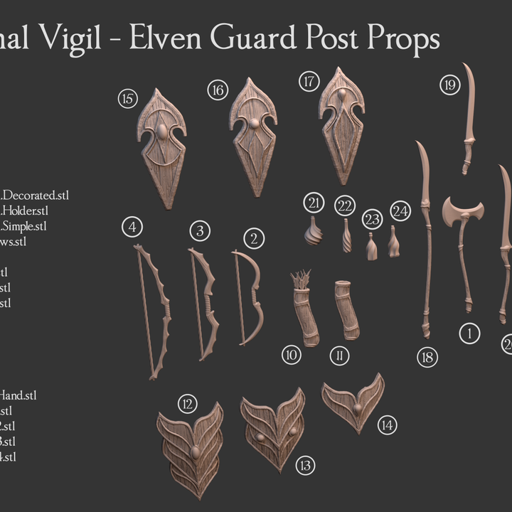 3D Printable Elven Guard Post Objects & Props by Making Tlon
