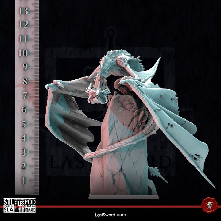 3D Printable Xalvethis, Exiled Wild Dragon by LastSword Miniatures