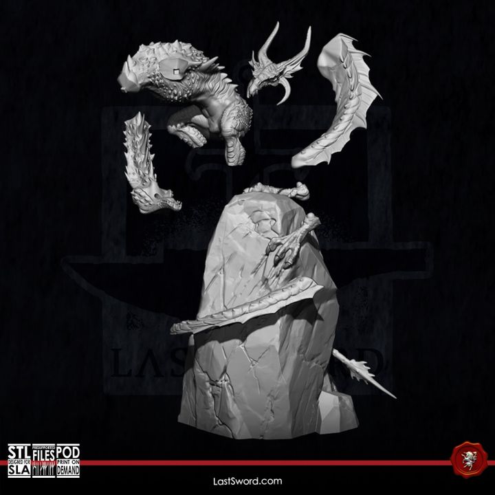 3D Printable Xalvethis, Exiled Wild Dragon by LastSword Miniatures