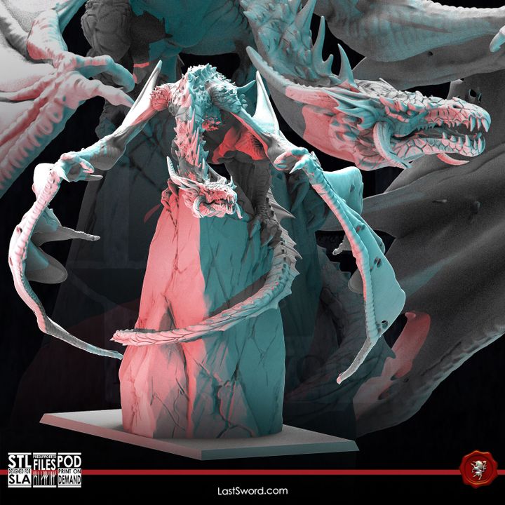 3D Printable Xalvethis, Exiled Wild Dragon by LastSword Miniatures
