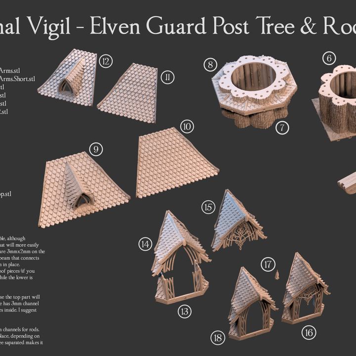 3D Printable Elven Guard Guard Post & Pavilion - Bundle by Making Tlon