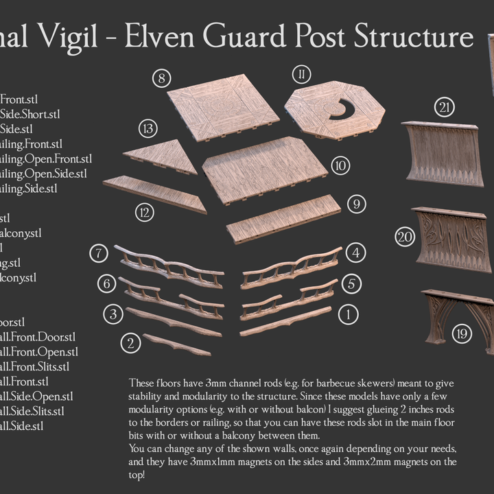 3D Printable Elven Guard Guard Post & Pavilion - Bundle by Making Tlon