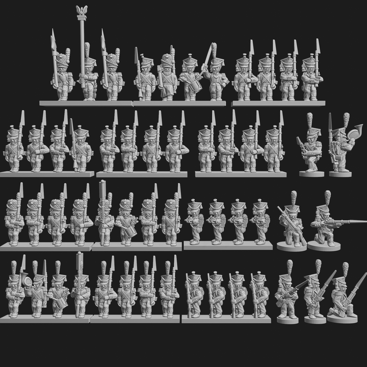 3D Printable 6-15mm Polish Line Infantry (Fusiliers, Grenadiers ...