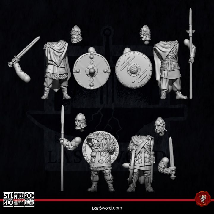 3D Printable AngloSaxons Thegn Resting by LastSword Miniatures