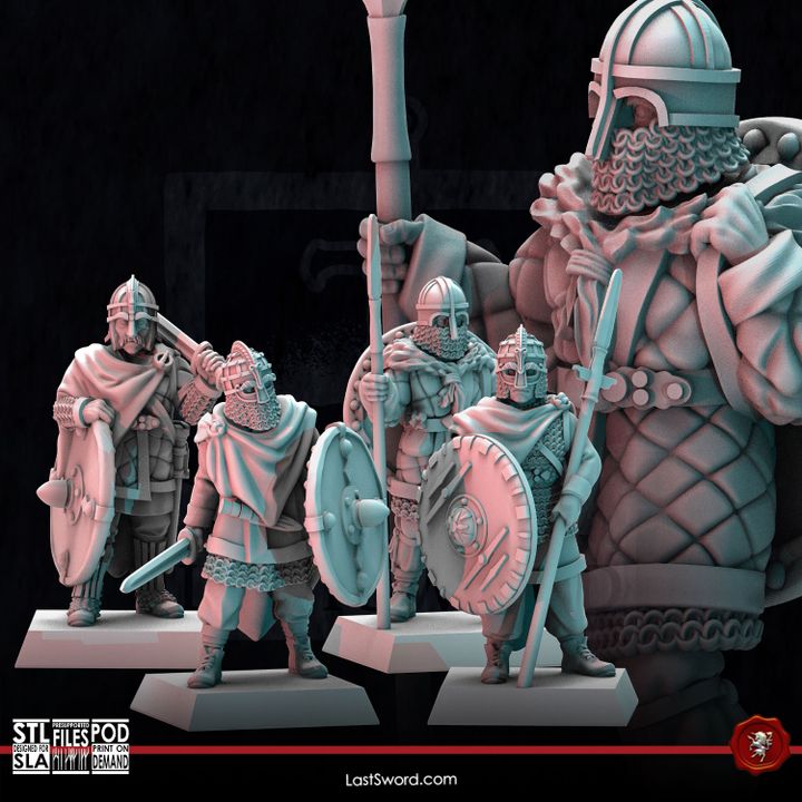 3D Printable AngloSaxons Thegn Resting by LastSword Miniatures