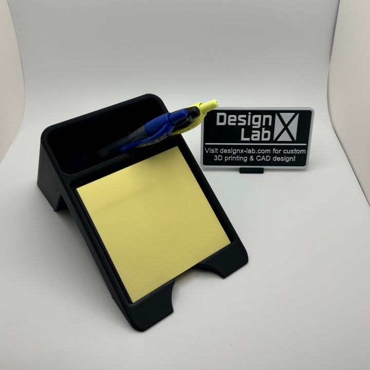 3D Printable Tilted Pen & Sticky Note Holder - designx-lab.com by ...