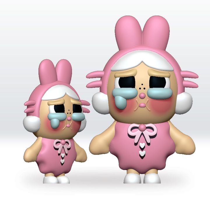 3D Printable CryBaby Girl Pop Mart Crying STL file Again Series 3D ...