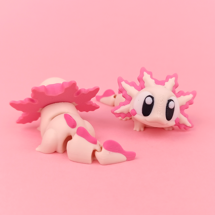 3D Printable Flexi Axolotl Print-in-place by 3DGOB