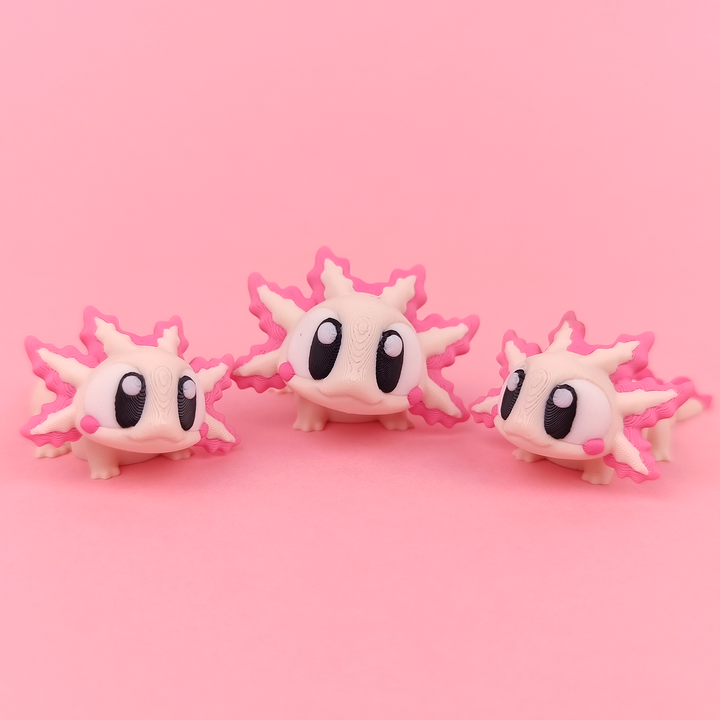 3D Printable Flexi Axolotl Print-in-place by 3DGOB