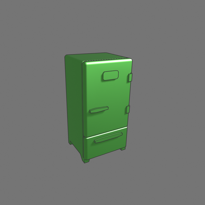 3D Printable Sims-style mini fridge by Clay D