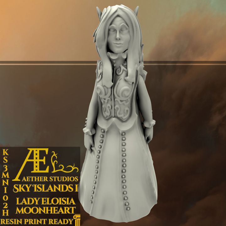 3D Printable KS3MNI02H - Lady Eloisia Moonheart by Aether Studios