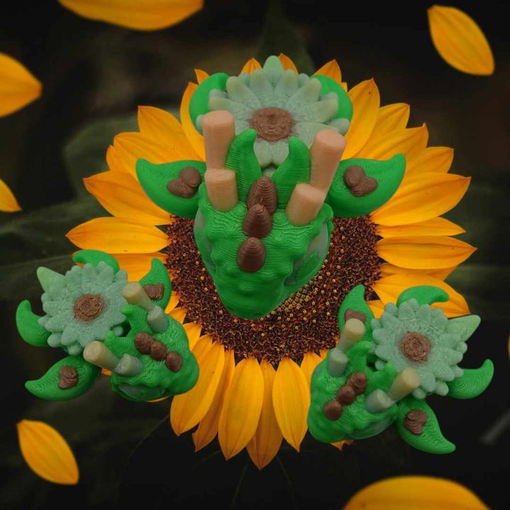 3D Printable Sunflower Turtle by The Dragon's Den