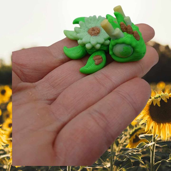 3D Printable Sunflower Turtle by The Dragon's Den