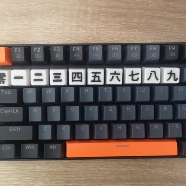 3D Printable Japanese Kanji Number Keycaps from 0 to 9 by Martin