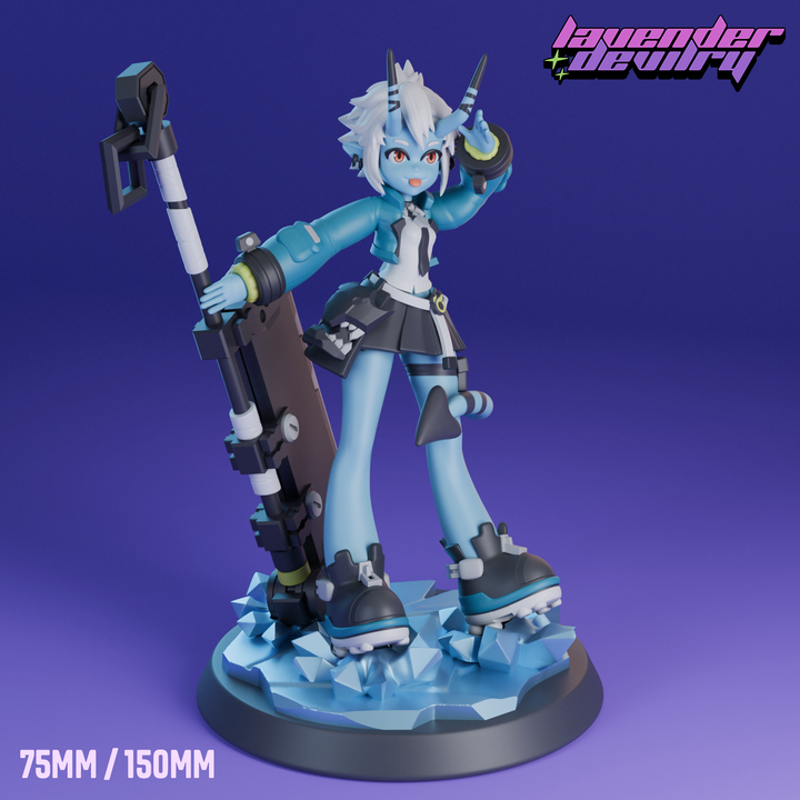 3D Printable Aokaku Soukaku, Hungry Ice Oni Girl Figure Scale by ...