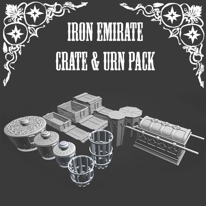 3D Printable Iron Emirate Damaged Bunker - Crates and Urns Included by ...