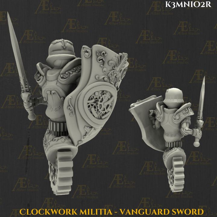 3D Printable KS3MNI02R - Clockwork Militia by Aether Studios