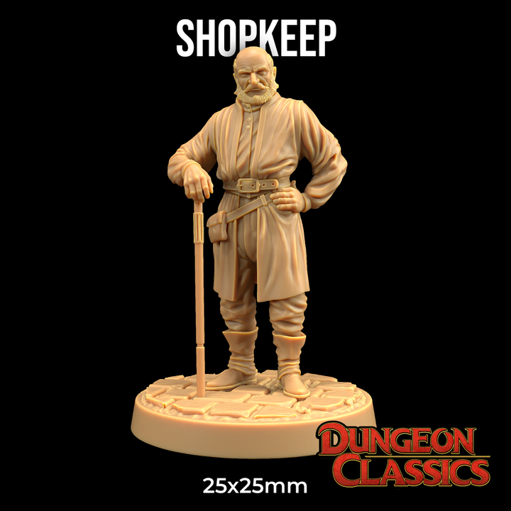 3D Printable Shopkeep | PRESUPPORTED | Dungeon Classics by Dungeon Classics