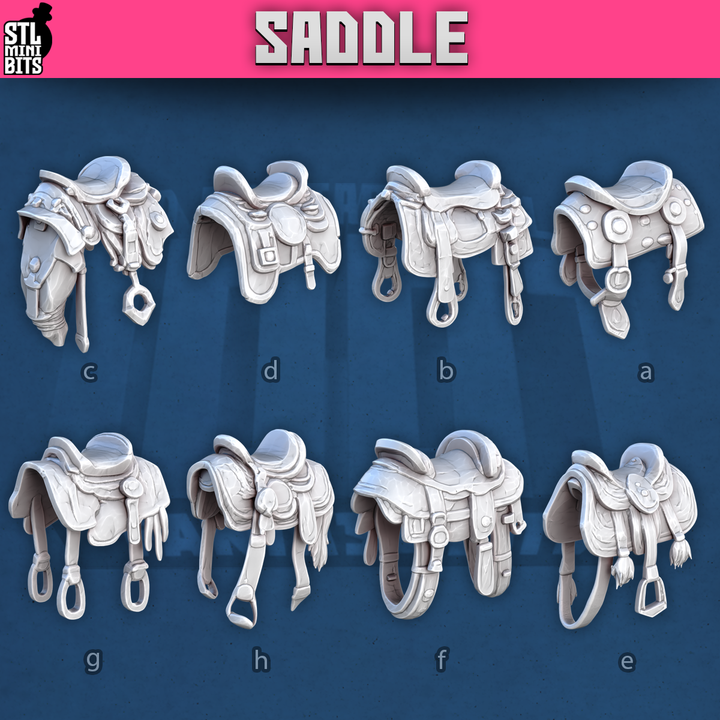 3D Printable 1001 Fantasy Bits - Saddle by STL Mini Bits