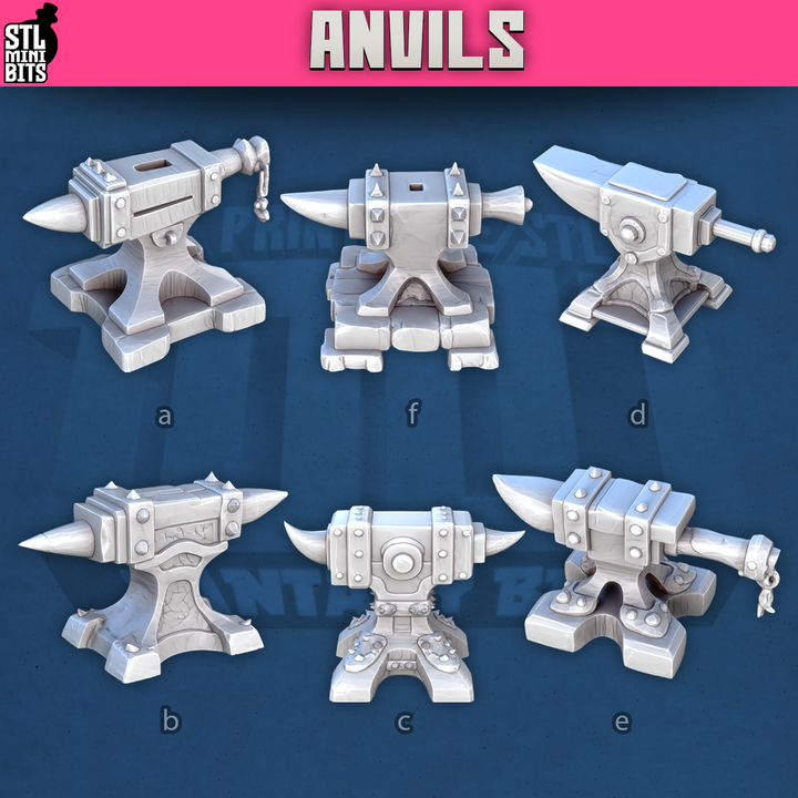 3D Printable 1001 Fantasy Bits - Anvil by STL Mini Bits