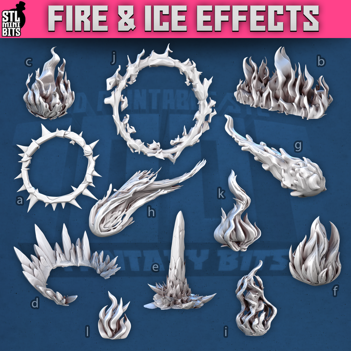 Descargar 1001 Fantasy Bits - Fire & Ice Effects de STL Mini Bits