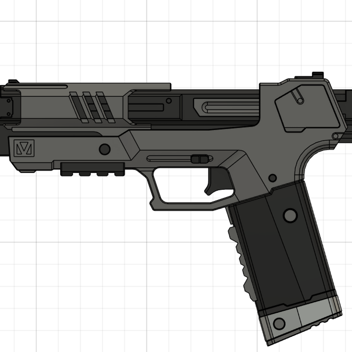 3D Printable M-76e Omaha Tech Pistol - Militech Cyberpunk 2077 3D Model ...