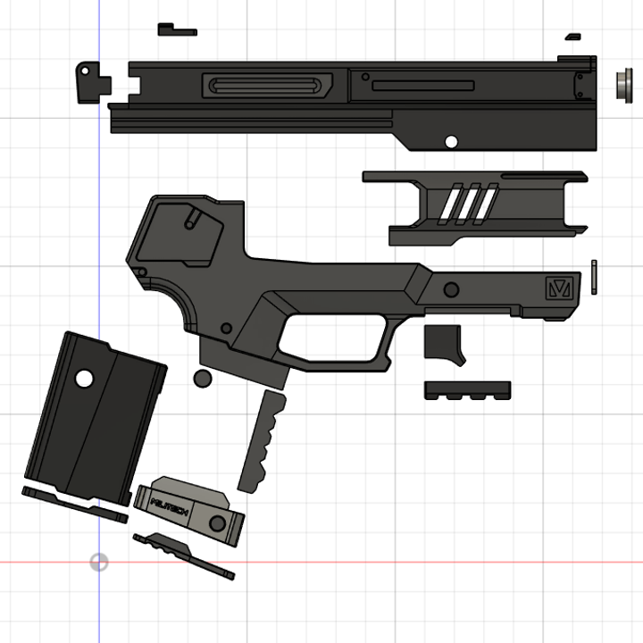 3D Printable M-76e Omaha Tech Pistol - Militech Cyberpunk 2077 3D Model ...