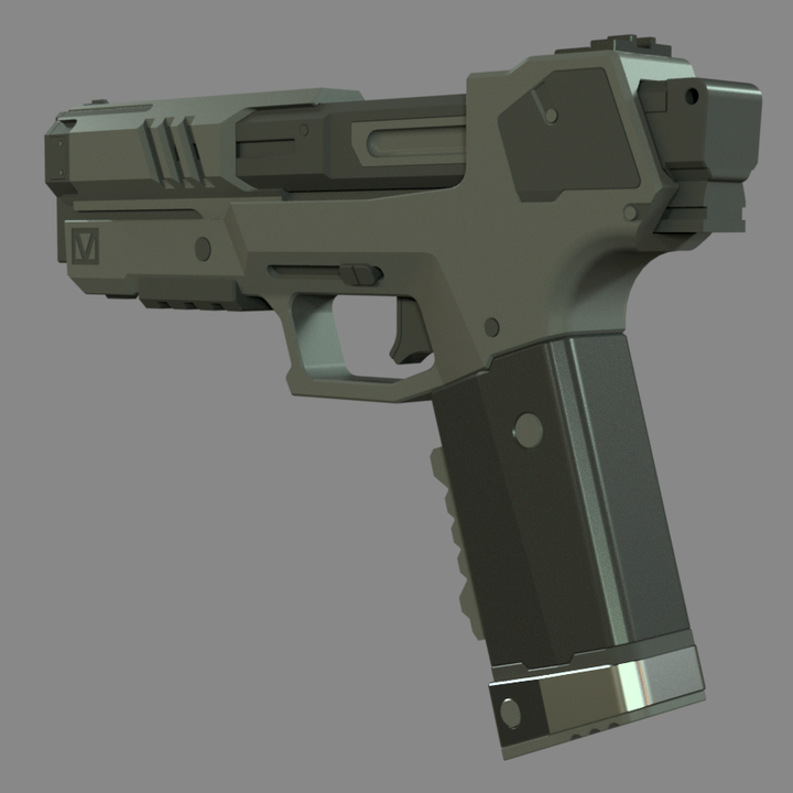 3D Printable M-76e Omaha Tech Pistol - Militech Cyberpunk 2077 3D Model ...
