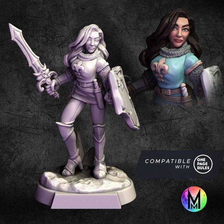 3D Printable Female Infantry - Female sword and shield infantry ( One ...