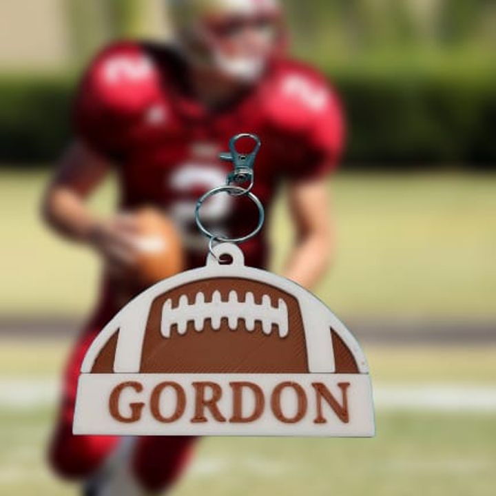 3D Printable Football Bag Tag Horizontal by Brianna N.