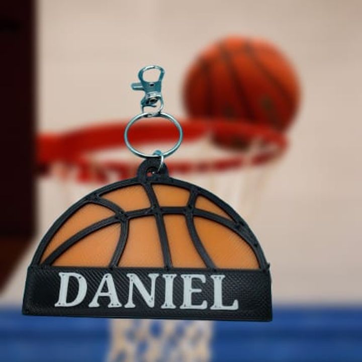 3D Printable Basketball Bag Tag Horizontal by Brianna N.