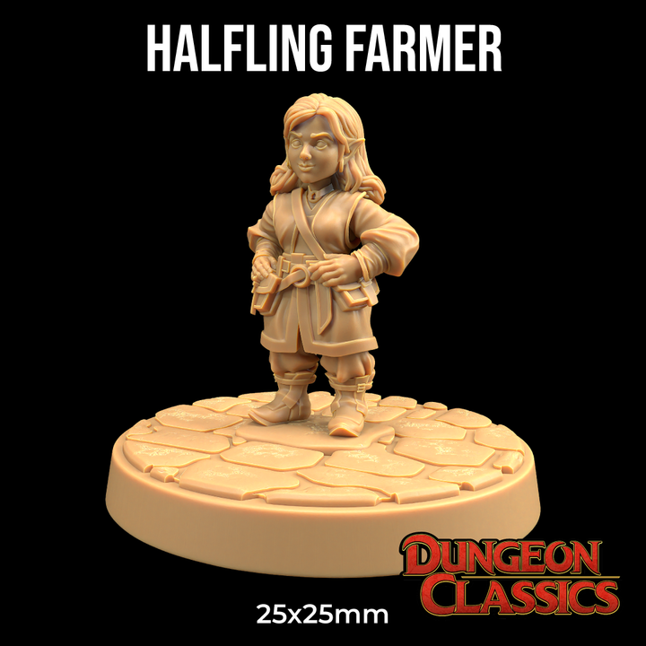 3D Printable Halfling Farmer | PRESUPPORTED | Dungeon Classics by ...