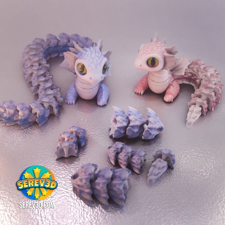 3D Printable Modular Serpent Dragon - Articulated Customizable Creature ...