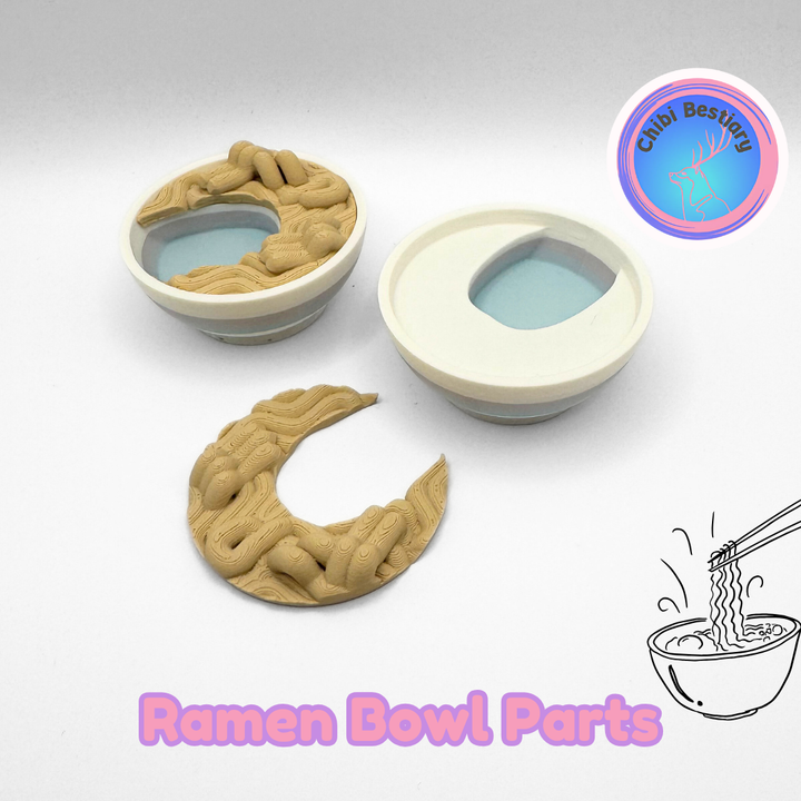 3D Printable Ramen Bowl (for Ricky Rooster) by ChibiBestiary