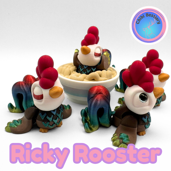 3D Printable Ricky Rooster Flexi by ChibiBestiary