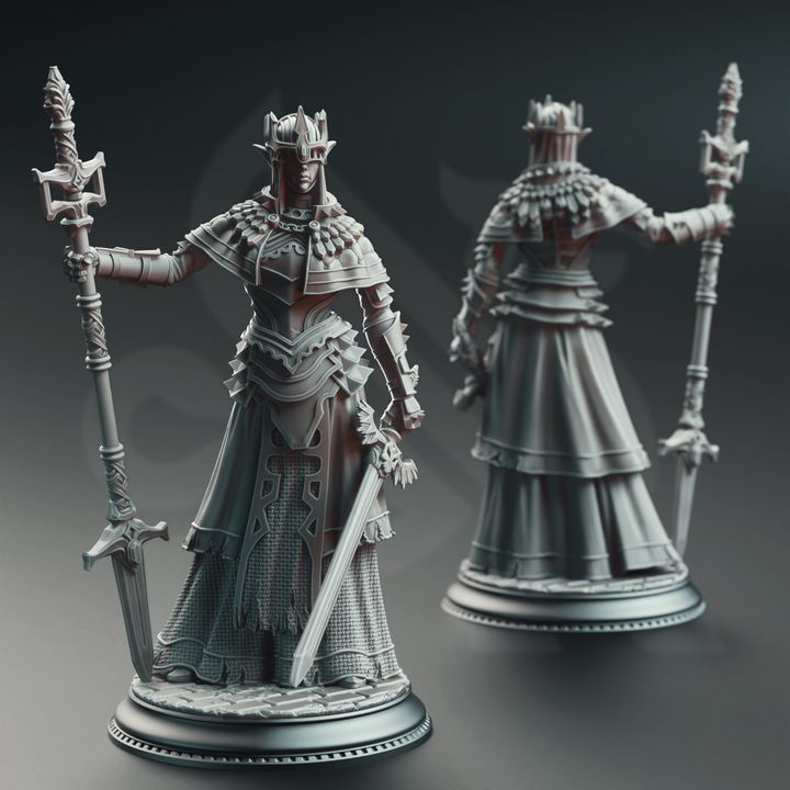 3D Printable Half-Elf War Maiden Cleric - Evana the Proselytizer by DM ...