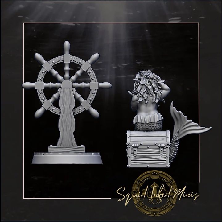 3D Printable Gilly Goblin Pirate Mermaid by Squid Inked Minis