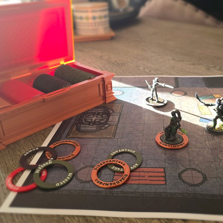 3D Printable Condition Markers for TTRPG by Gracewindale Mini Scenery
