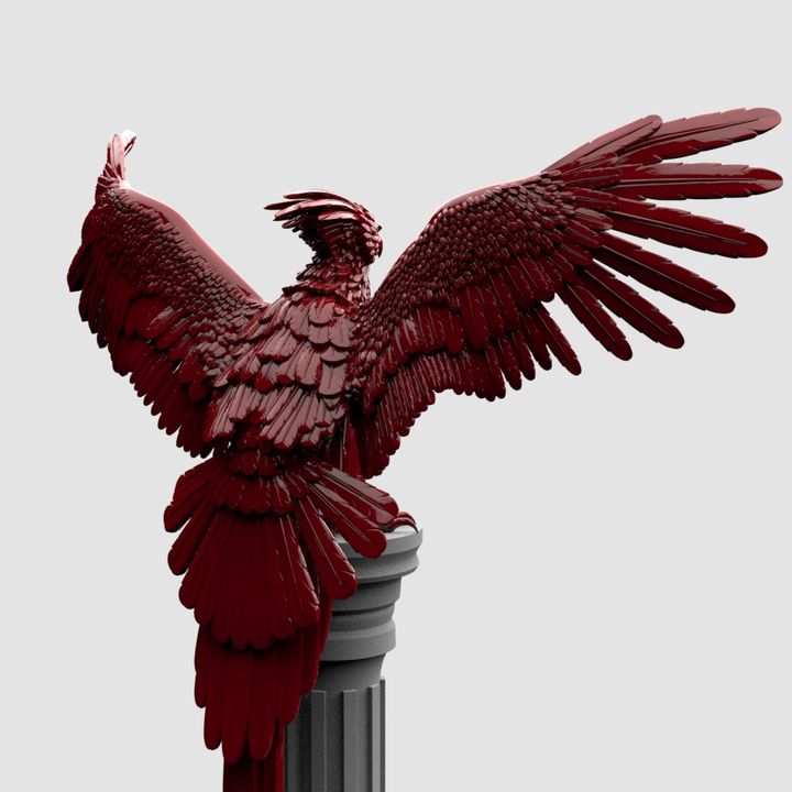 3D Printable phoenix sculpture by Dmitry Tishchenkov