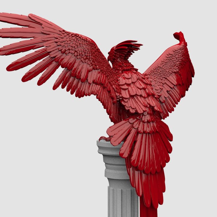 3D Printable phoenix sculpture by Dmitry Tishchenkov