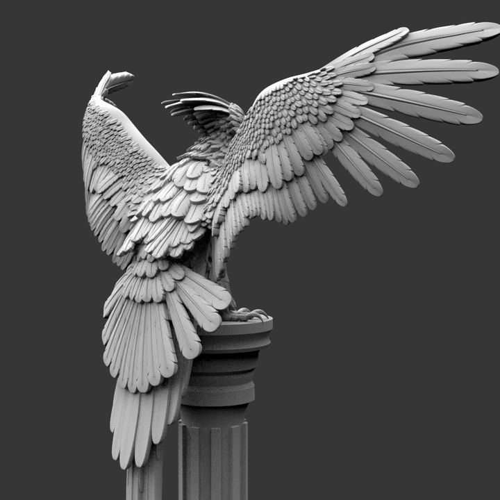 3D Printable phoenix sculpture by Dmitry Tishchenkov