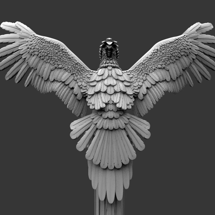 3D Printable phoenix sculpture by Dmitry Tishchenkov