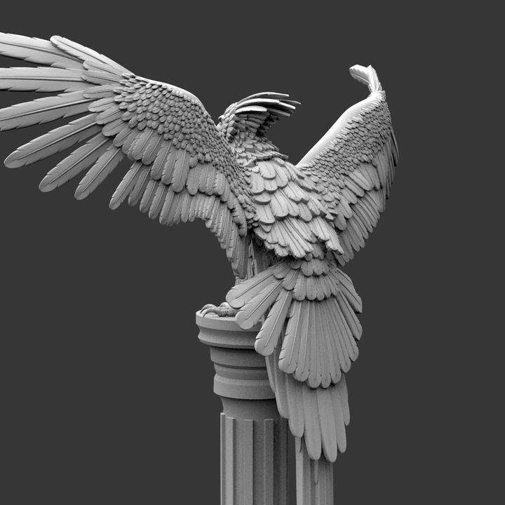 3D Printable phoenix sculpture by Dmitry Tishchenkov